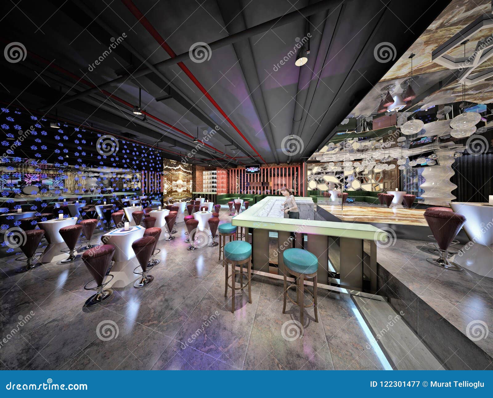 3d render of cafetaria bar stock illustration. Illustration of cosiness ...