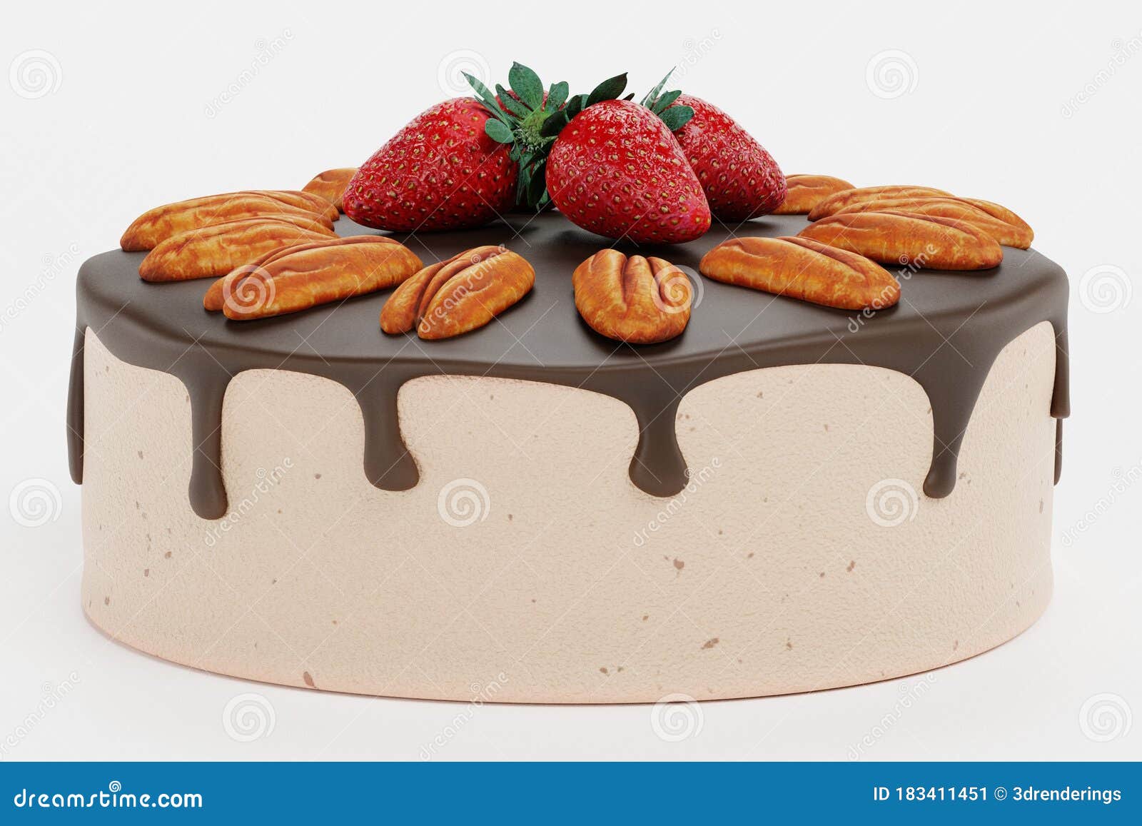 3d Render of Cake stock illustration. Illustration of sweet - 183411451