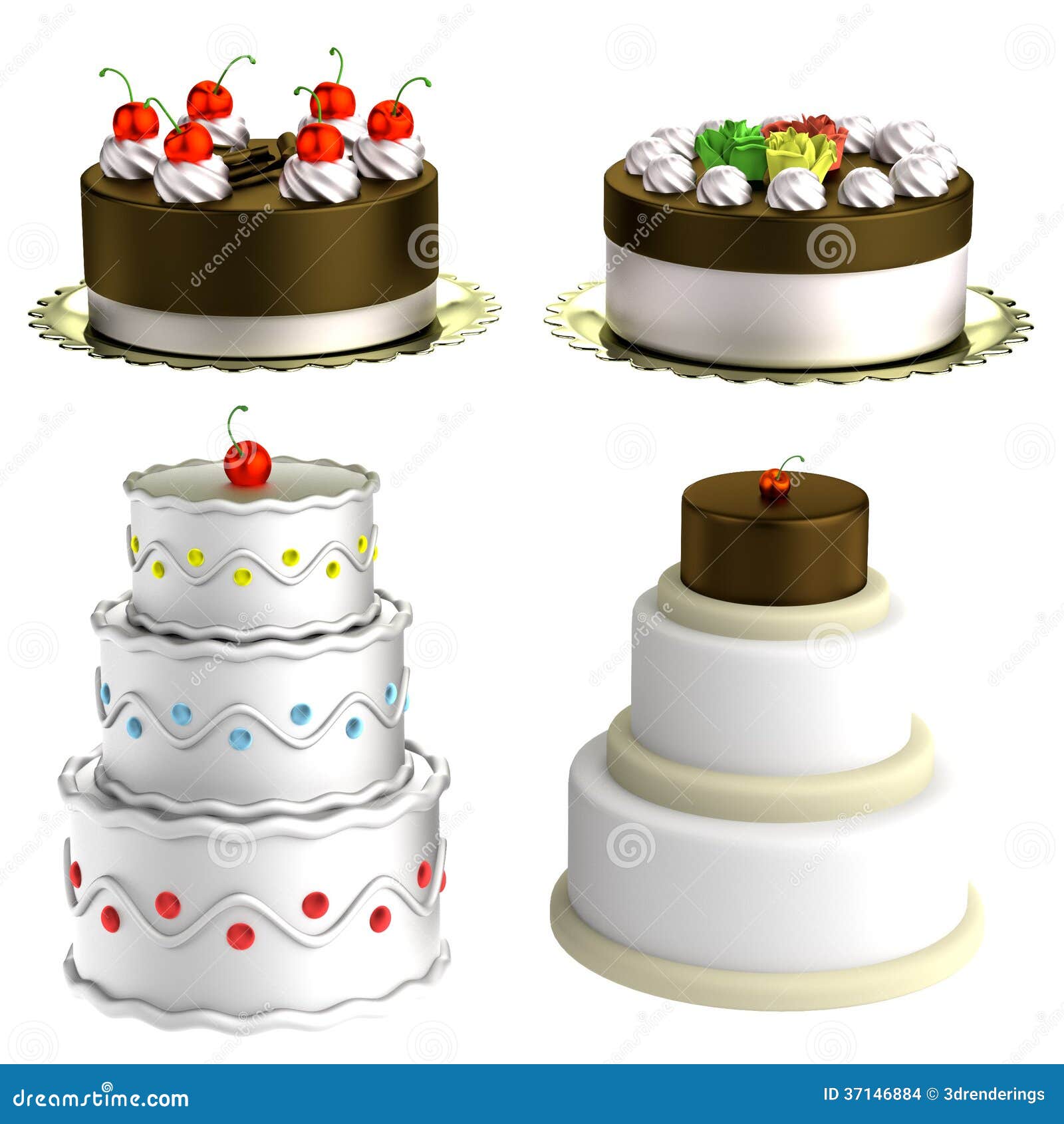 3d render of cakes stock illustration. Illustration of cake - 37146884