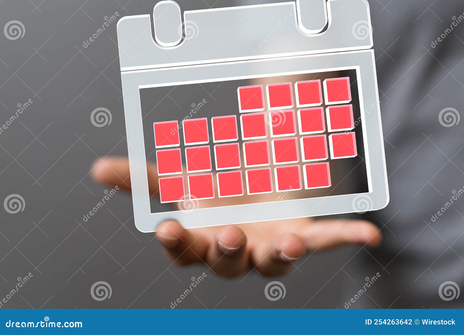 3d Render of a Calendar Design in a Hand Stock Photo - Image of minimal ...