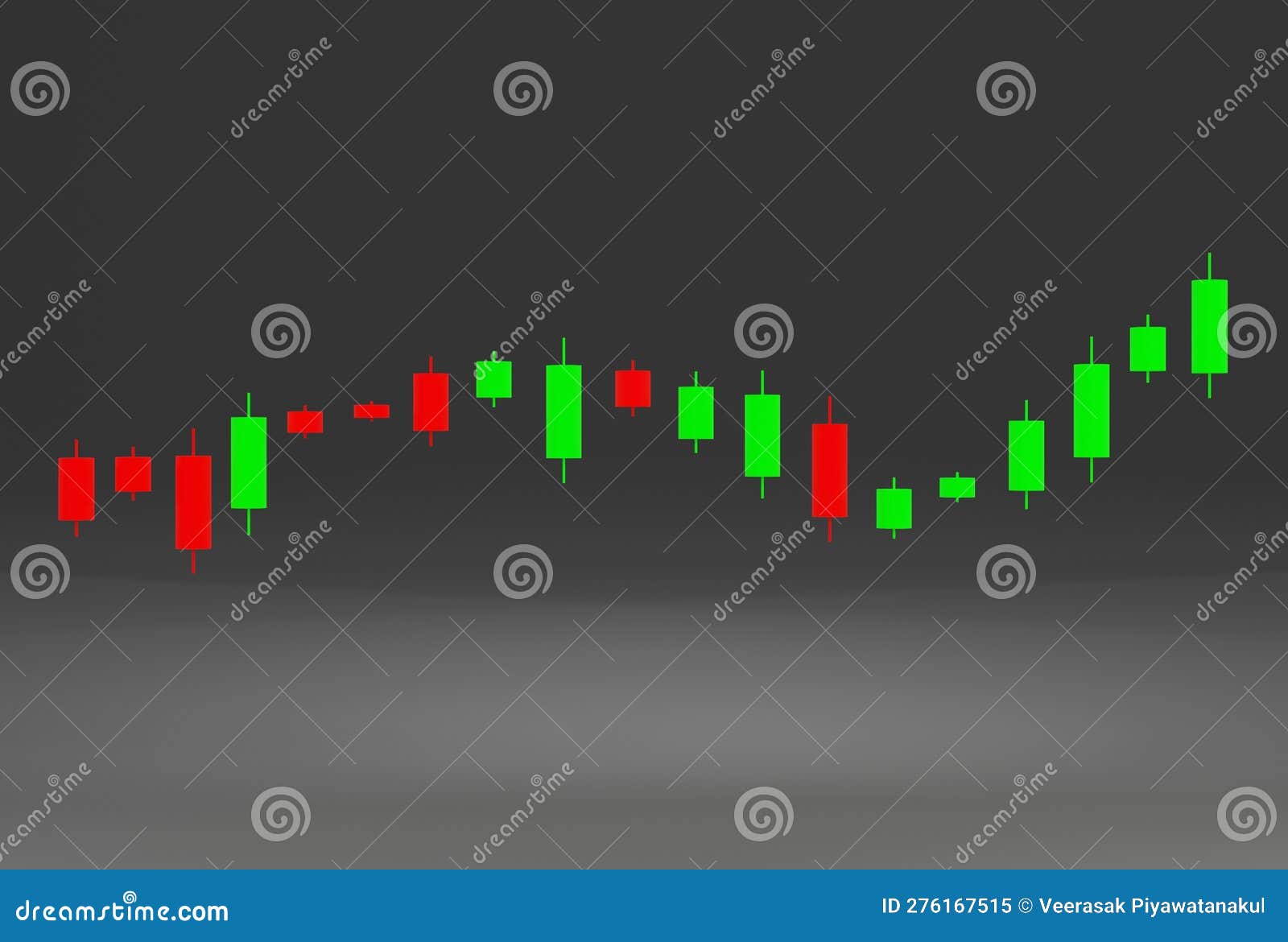 3d Render, 3d Candlestick Graph Chart on Black Background, Business ...