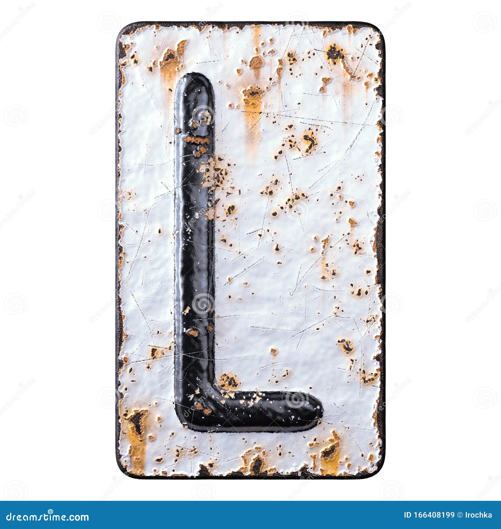 3D Render Capital Letter L Made of Forged Metal on the Background ...