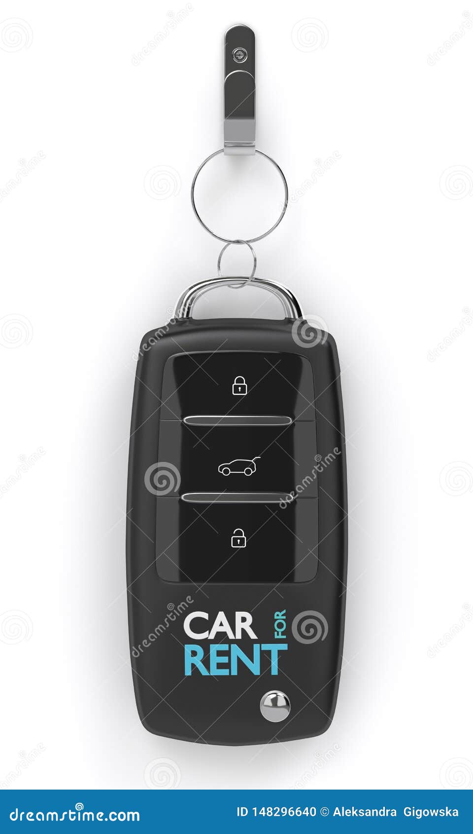 3d Render of Car for Rent Key Hanging on Hook Stock Illustration ...