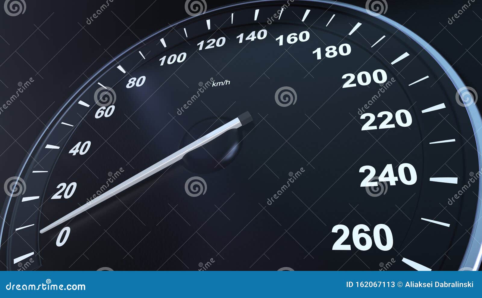 3d Render Car Speedometer Macroplane Gaining Speed Stock Illustration ...