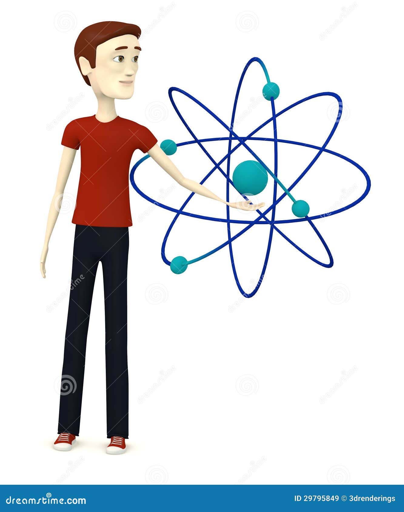 Cartoon boy with atom stock illustration. Illustration of casual - 29795849