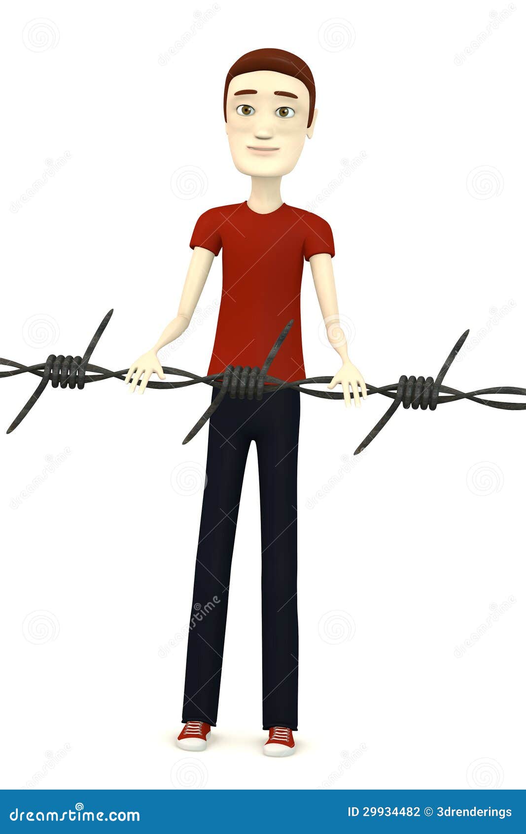 Cartoon Boy With Barbed Wire Royalty-Free Stock Photo | CartoonDealer ...
