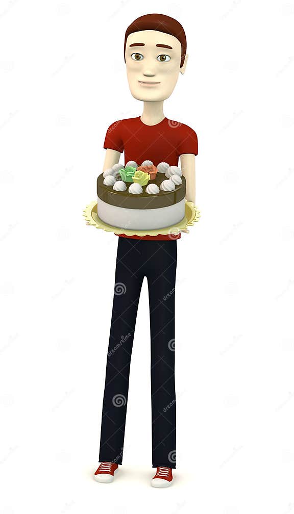 Cartoon boy with cake stock illustration. Illustration of people - 29796013