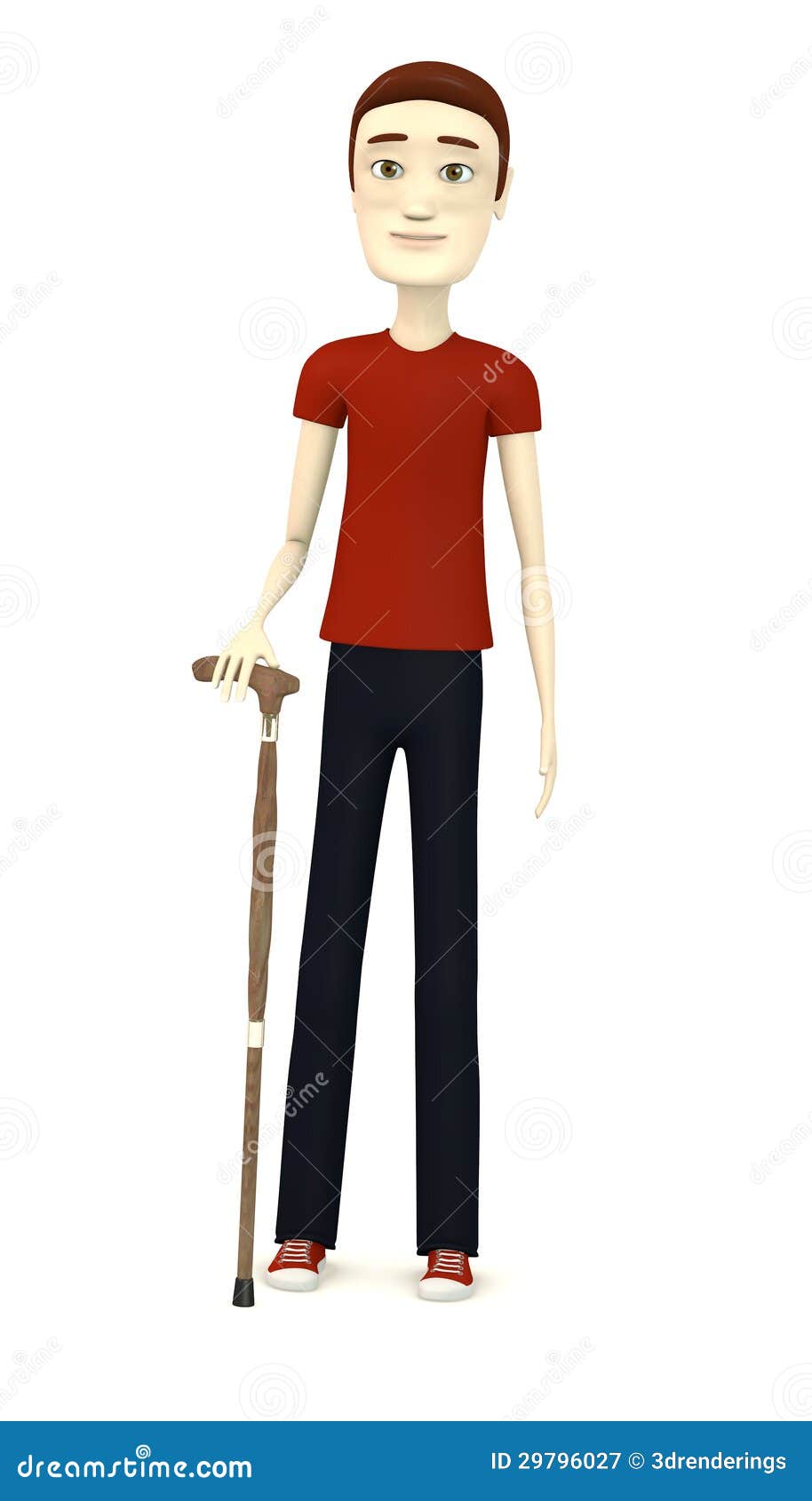 Cartoon boy with cane stock illustration. Illustration of cane - 29796027