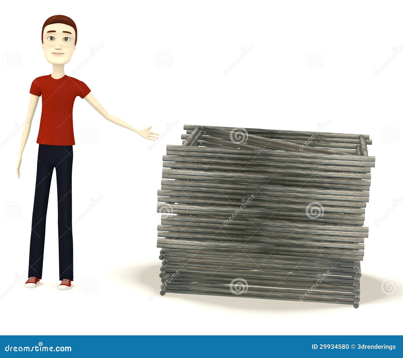 Cartoon Boy with Construction Material Stock Illustration ...