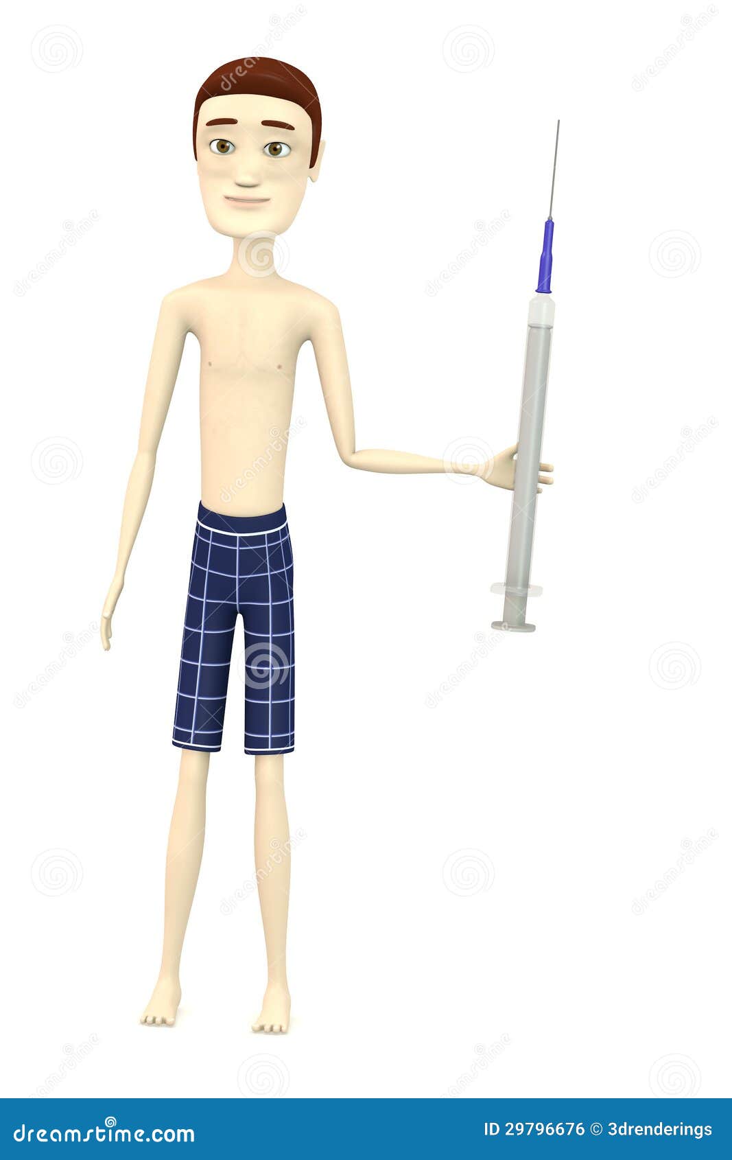 Cartoon boy with needle stock illustration. Illustration of toon - 29796676