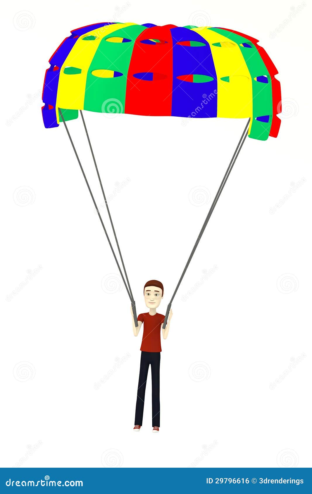 Cartoon boy with parachute stock illustration. Illustration of female ...