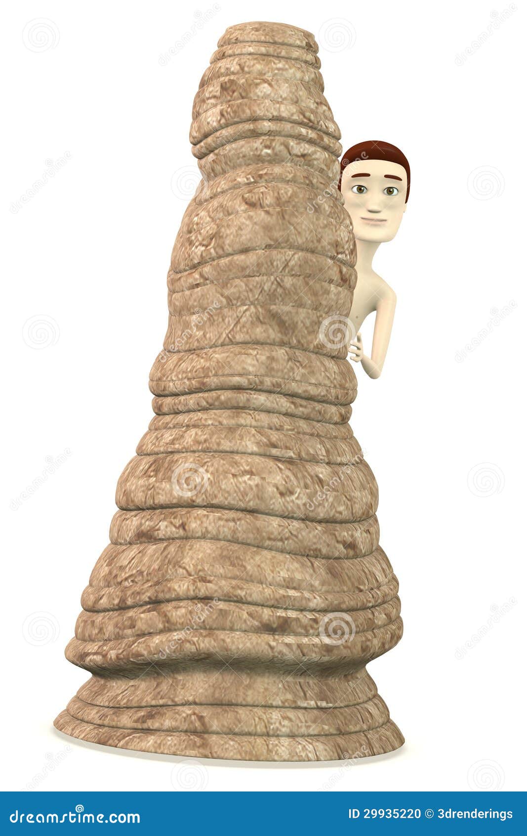 Cartoon Boy with Stone - Hiding Stock Illustration - Illustration of ...