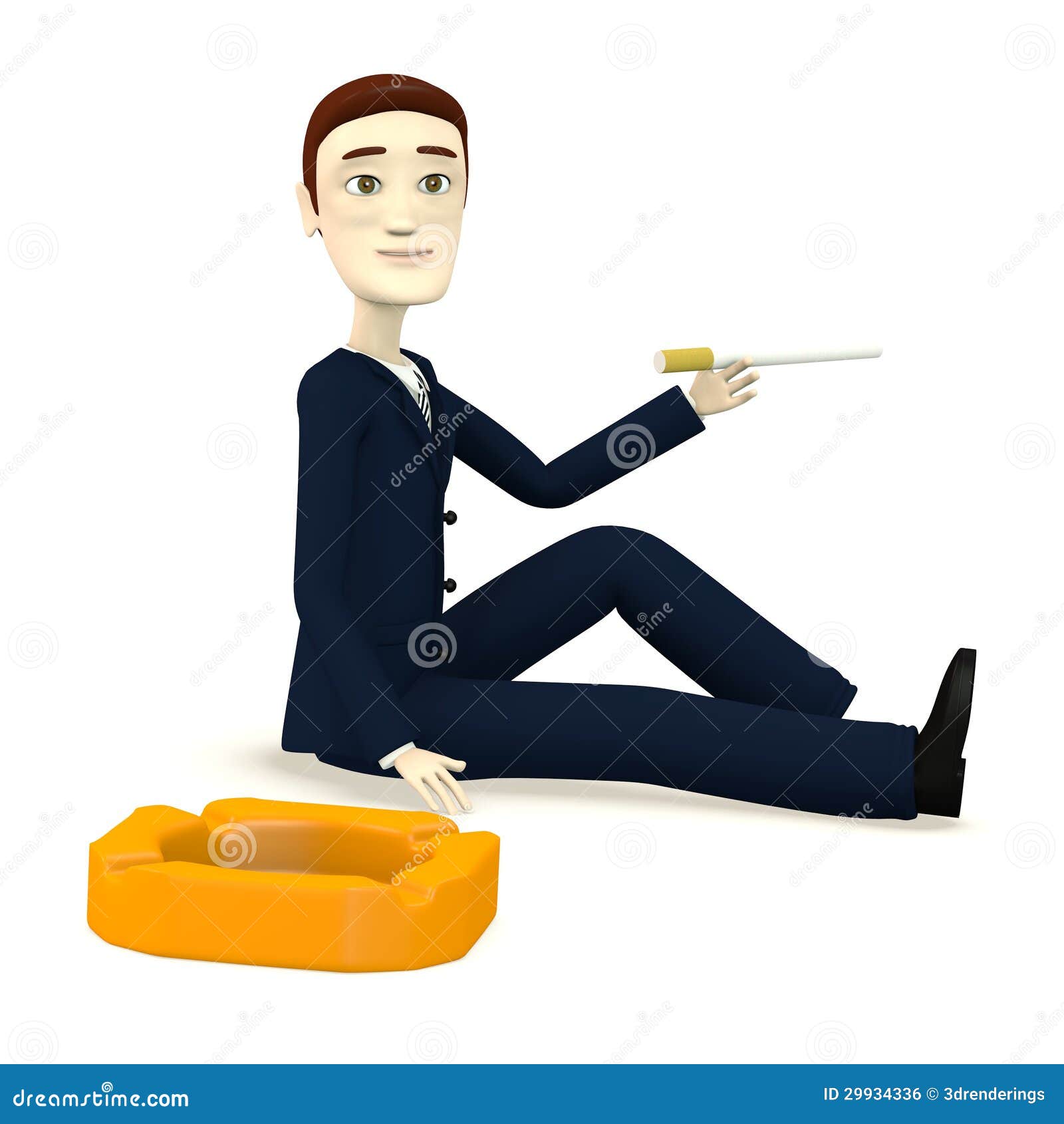 Cartoon Man With Ashtray And Cigarette Stock Image | CartoonDealer.com ...