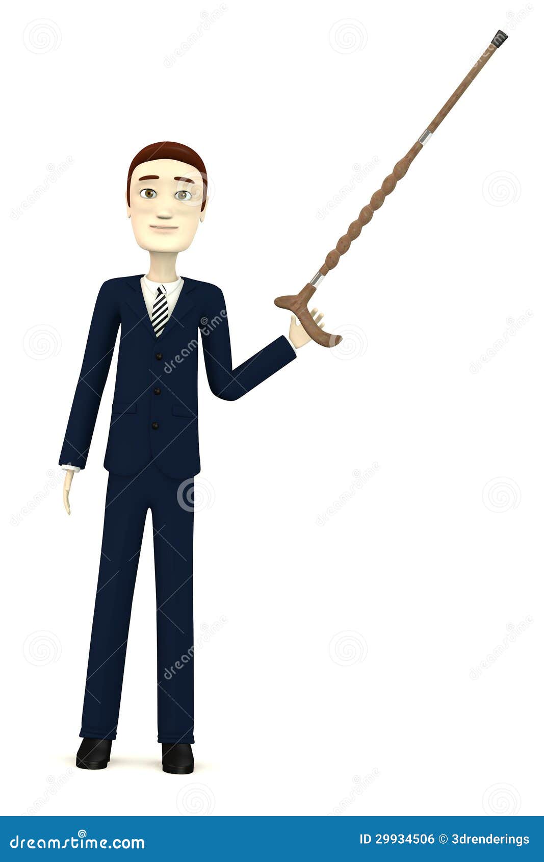 Cartoon Businessman with Cane Stock Illustration - Illustration of cane ...
