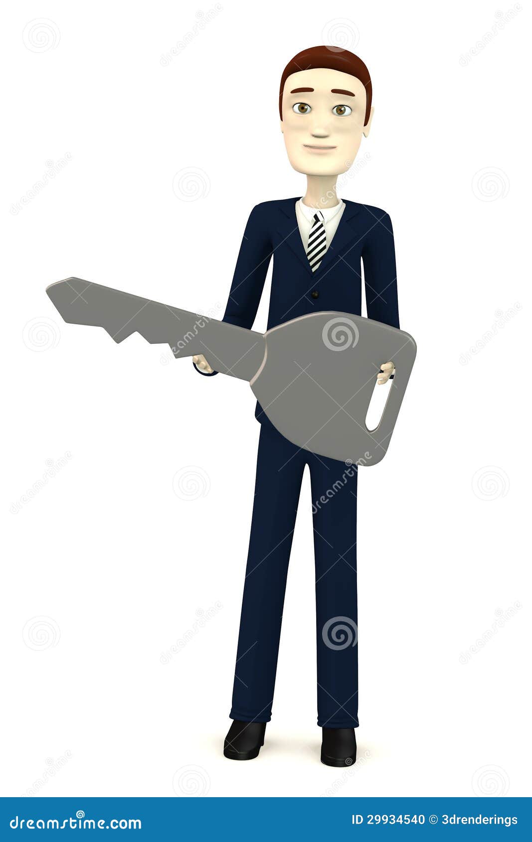Cartoon Businessman - with Car Key Stock Illustration - Illustration of ...
