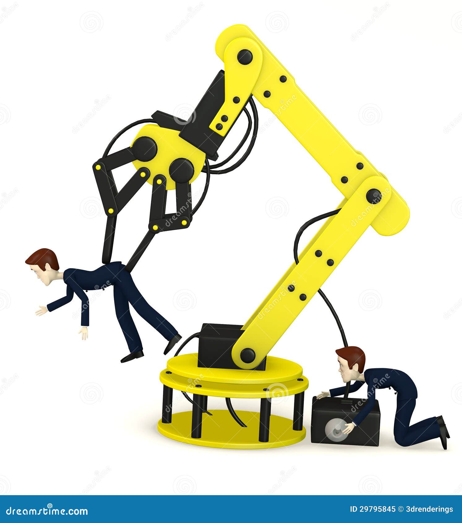 Cartoon Businessman Controling Another Stock Illustration ...