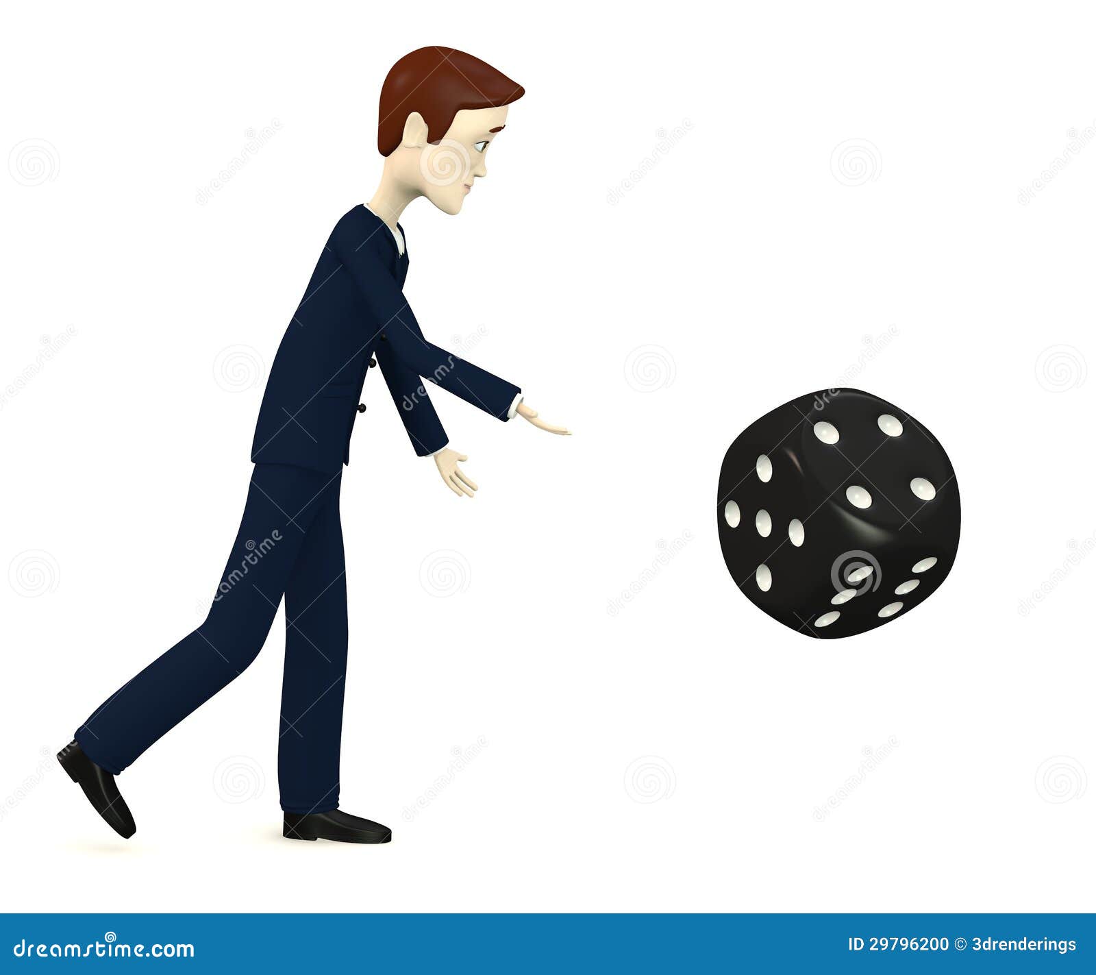 Cartoon Businessman with Dice Stock Illustration - Illustration of dice ...