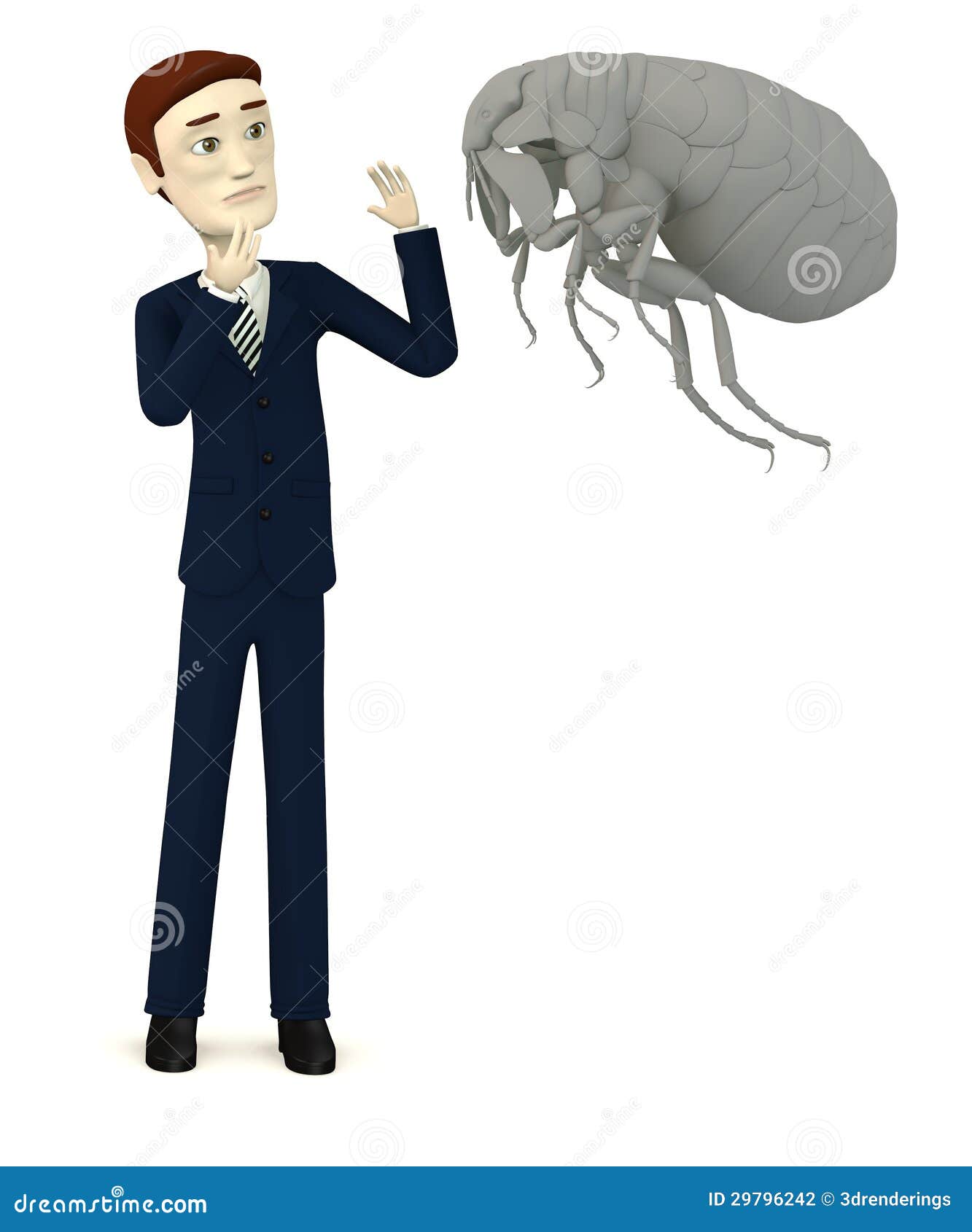 Cartoon Businessman with Flea Stock Illustration - Illustration of ...
