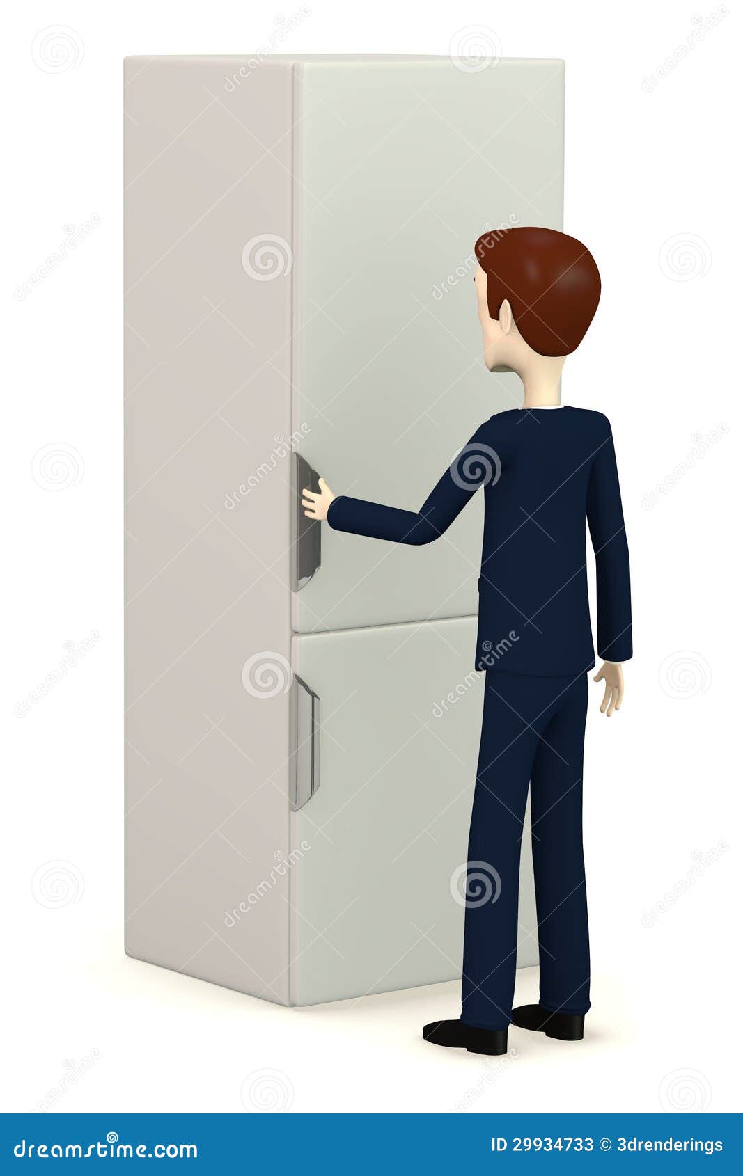 Cartoon Businessman with Fridge Stock Illustration - Illustration of ...