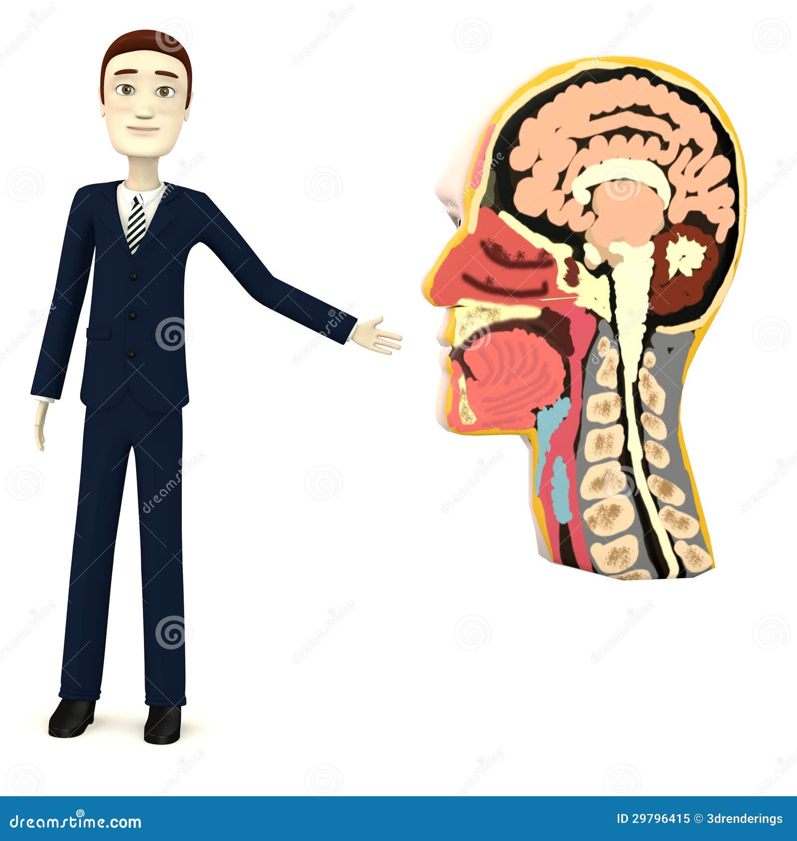Cartoon Businessman with Head Cut Stock Illustration - Illustration of ...