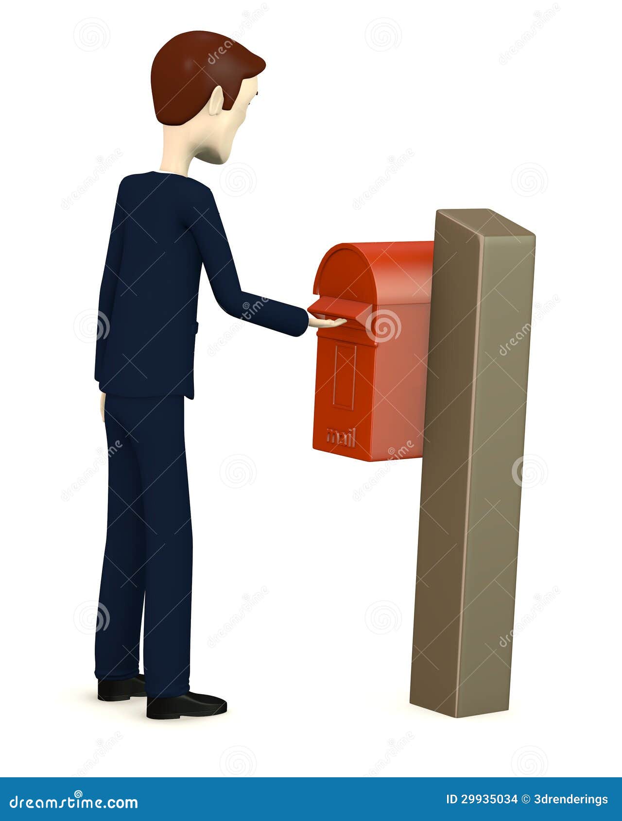 Cartoon Businessman with Mailbox Stock Illustration - Illustration of ...