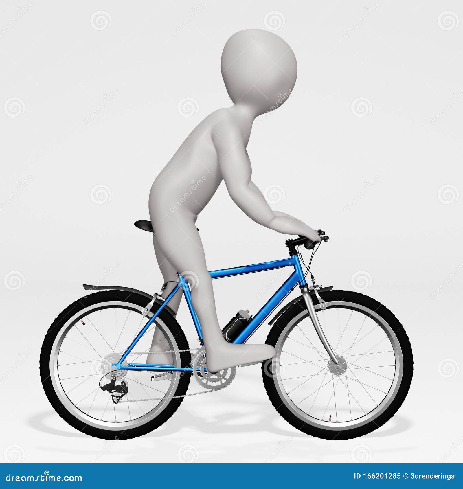 Render of Cartoon Character on Bicycle Stock Illustration ...