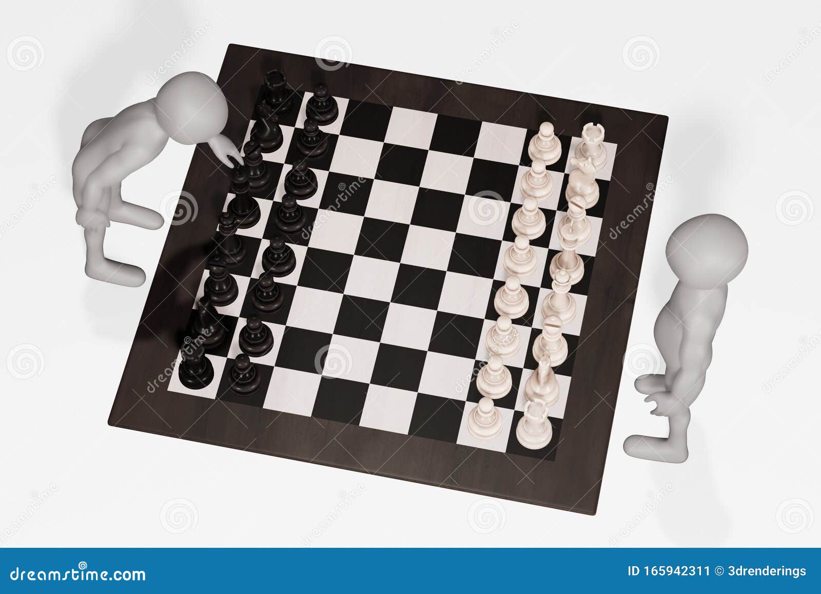 Render of Cartoon Character with Chess Stock Illustration ...