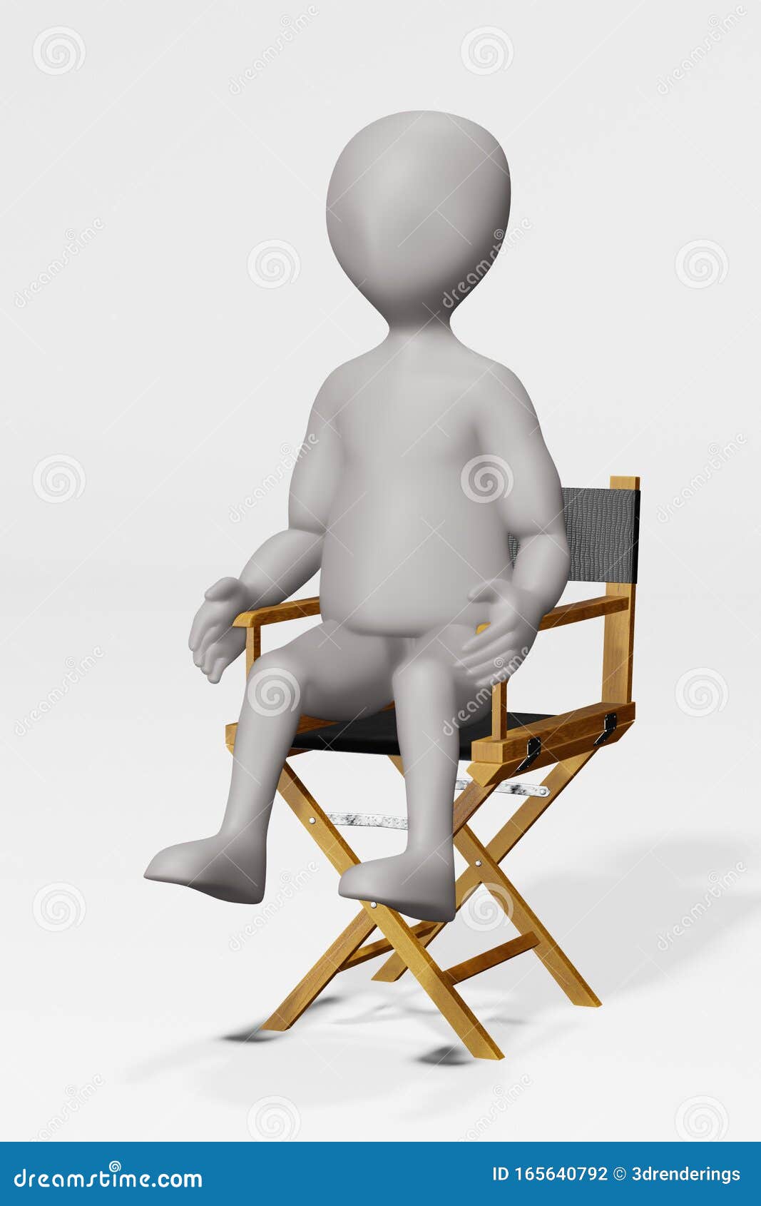 Render Of Cartoon Character With Director Chair Royalty-Free Stock ...