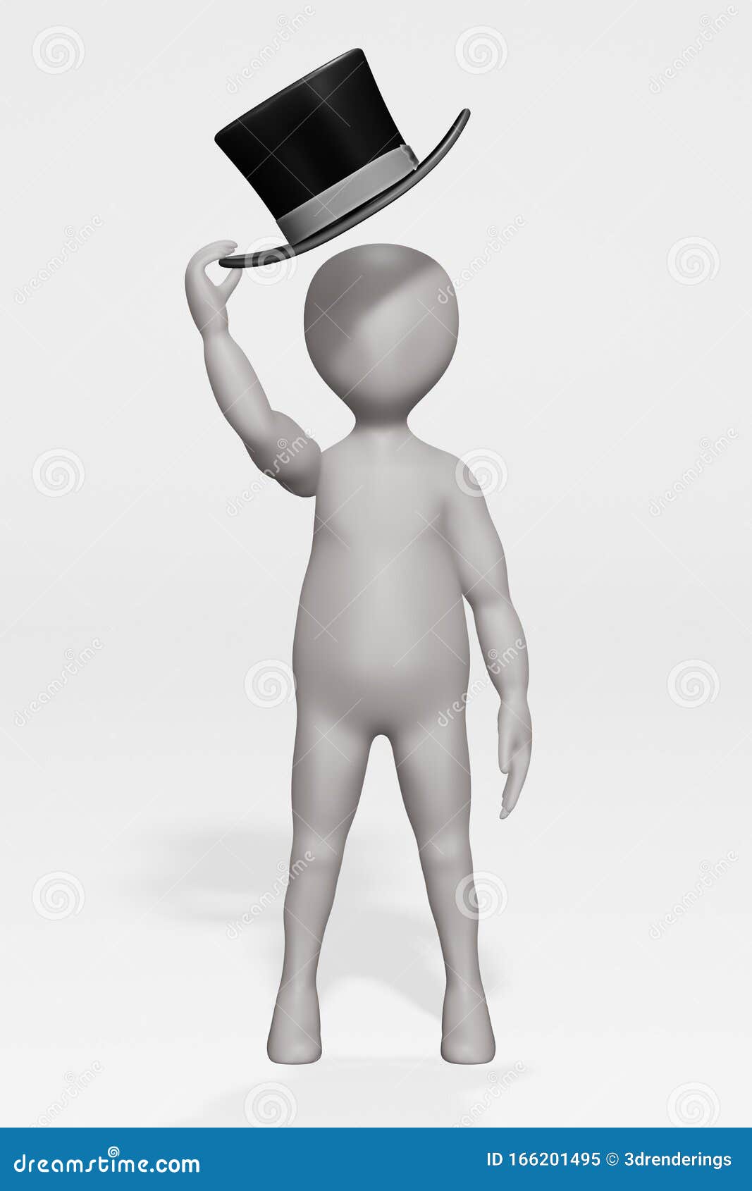 Render of Cartoon Character with Hat Stock Illustration - Illustration ...