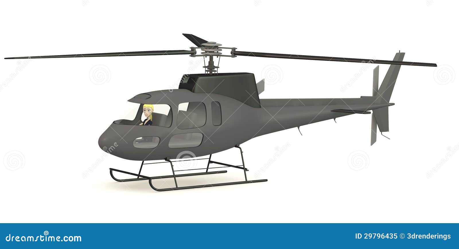 Cartoon Character in Helicopter Stock Illustration - Illustration of ...