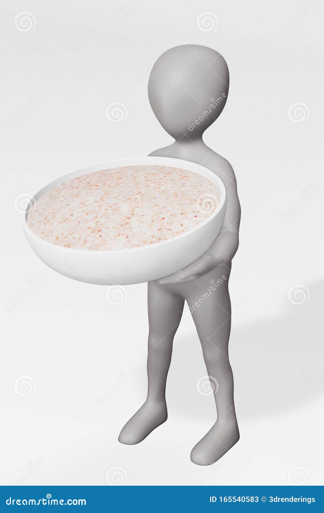 Render of Cartoon Character with Himalayan Salt Stock Illustration ...