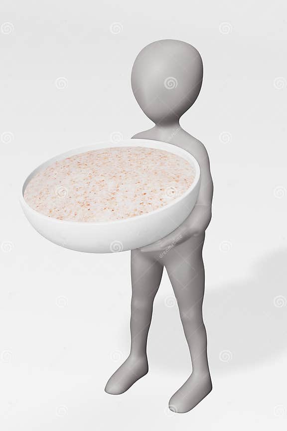 Render of Cartoon Character with Himalayan Salt Stock Illustration ...