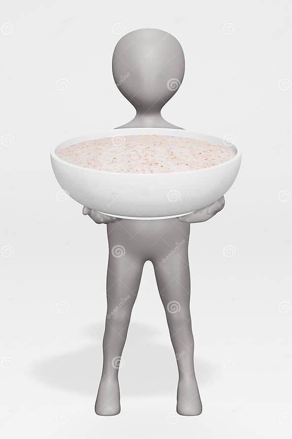 Render of Cartoon Character with Himalayan Salt Stock Illustration ...