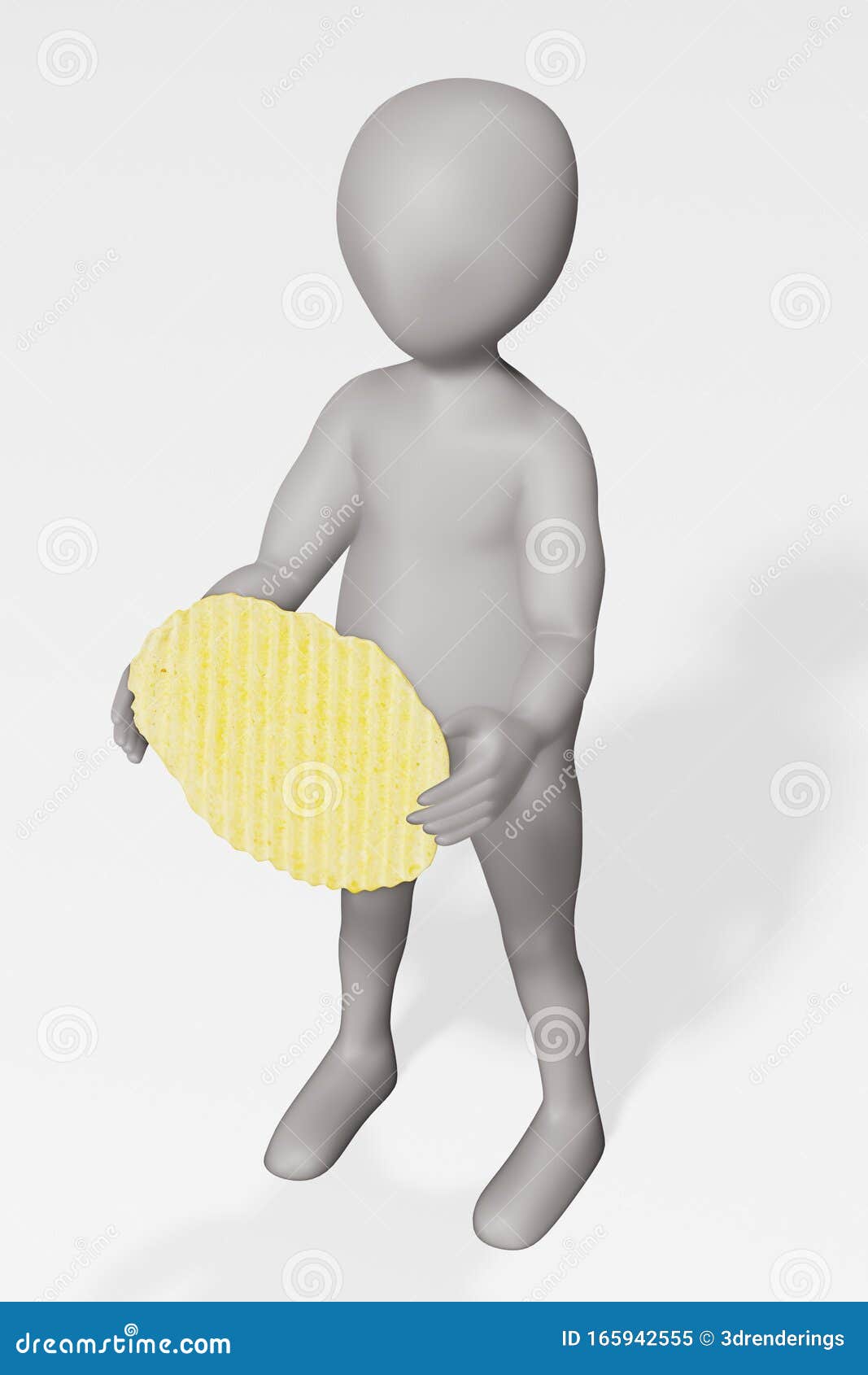 Render of Cartoon Character with Potato Chip Stock Illustration ... Render of Cartoon Character with Potato Chip Stock Illustration ...