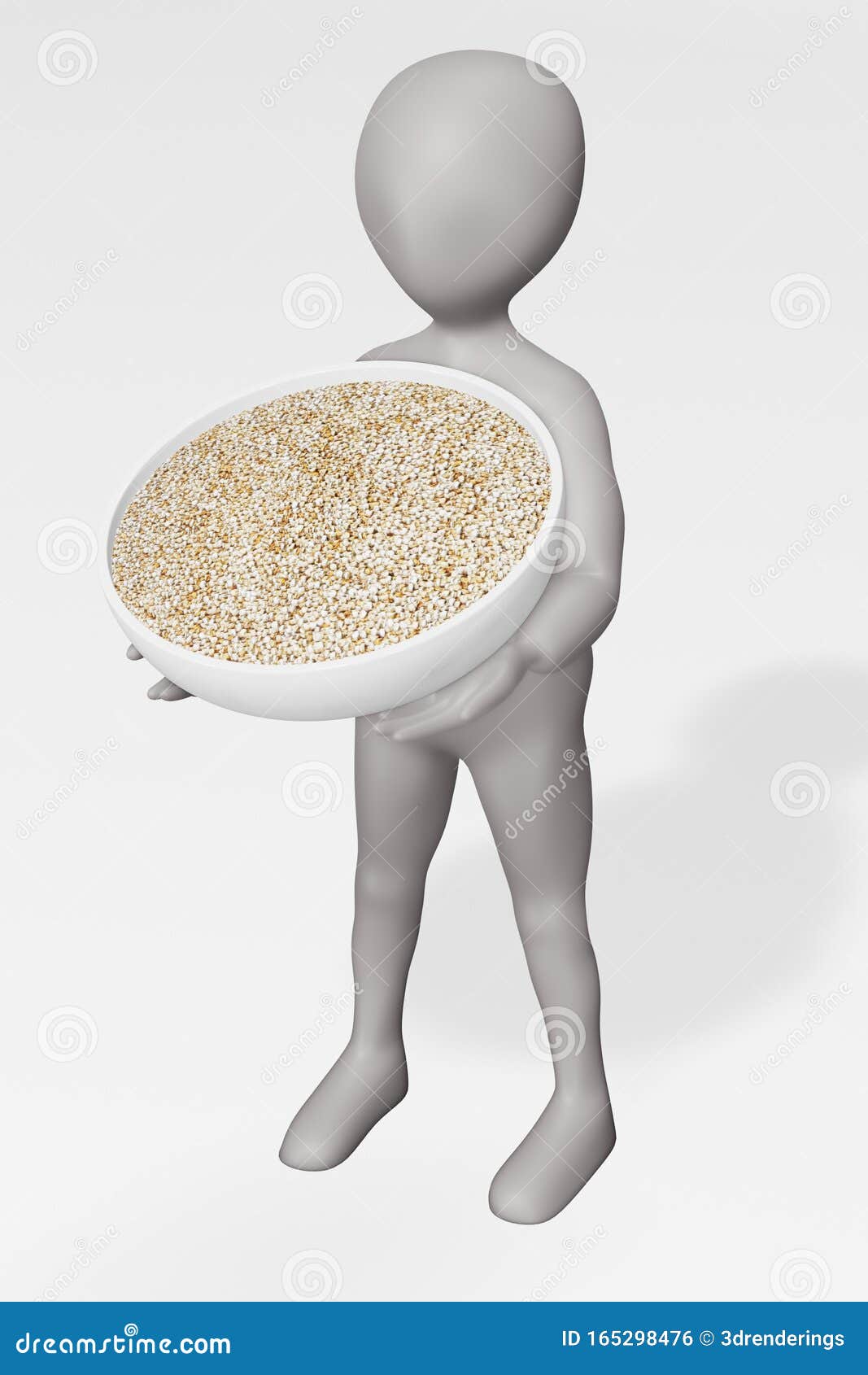 Render of Cartoon Character with Quinoa Stock Illustration ...