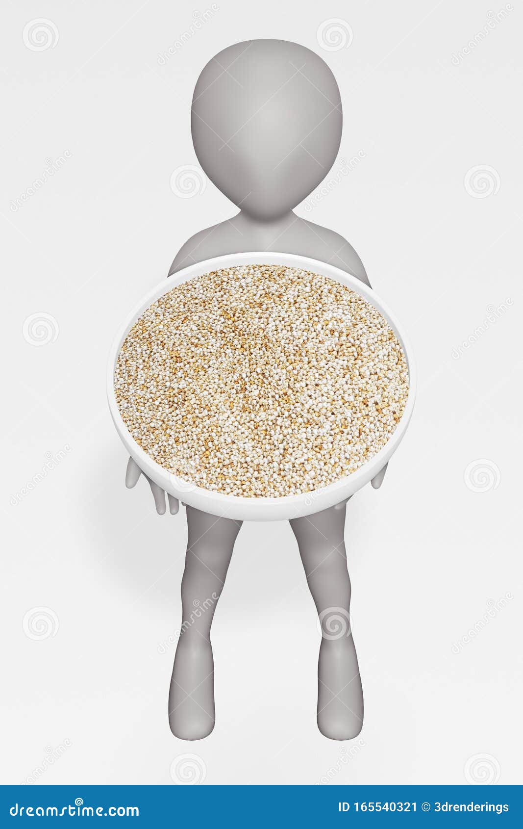 Render of Cartoon Character with Quinoa Stock Illustration ...