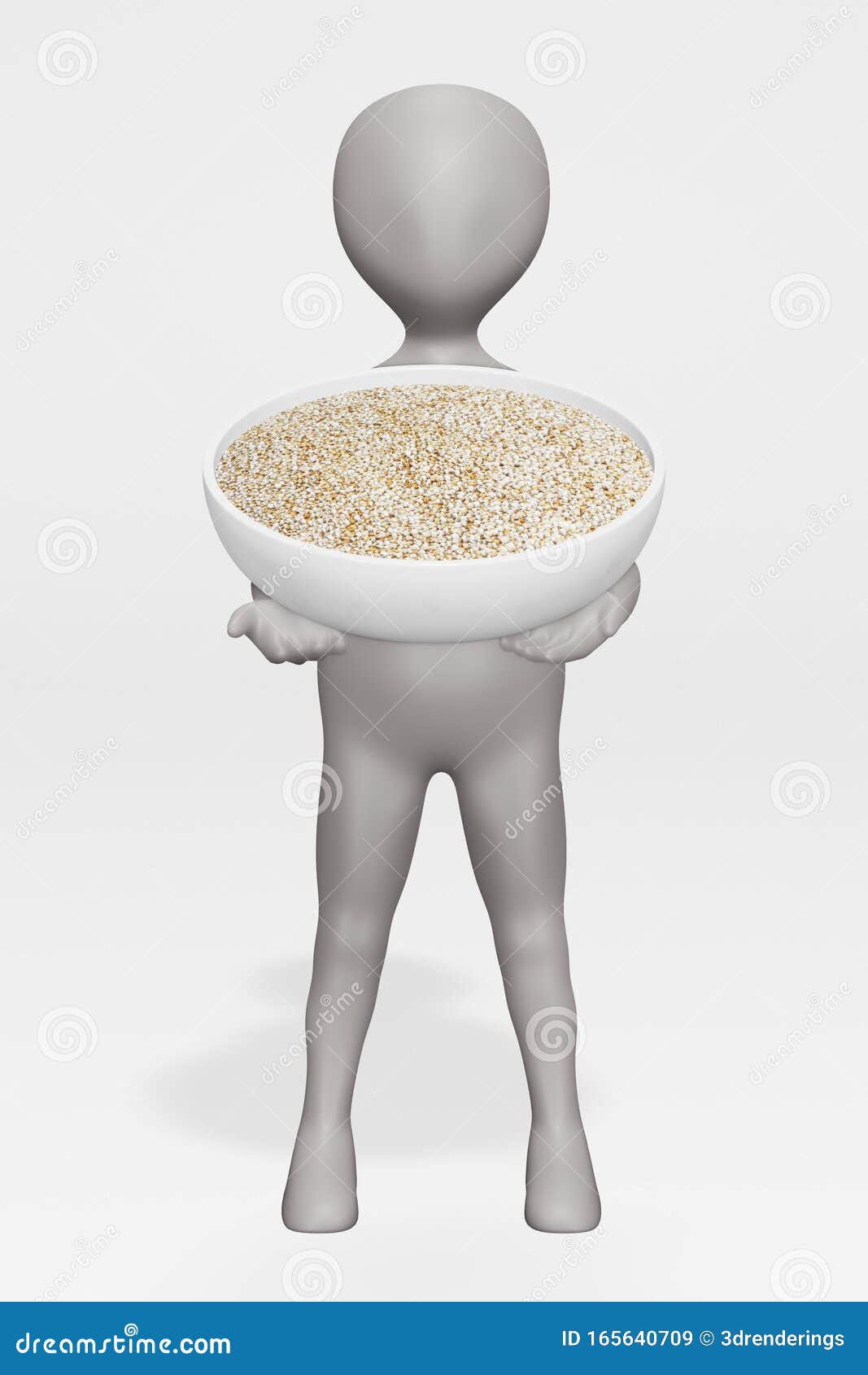 Render of Cartoon Character with Quinoa Stock Illustration ...
