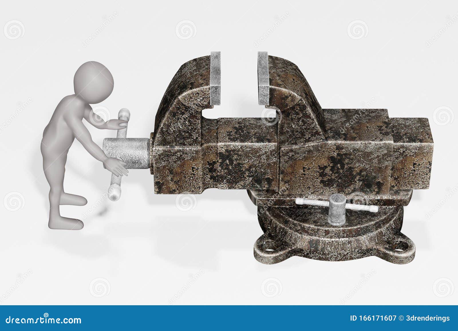 Render of Cartoon Character with Vice Stock Illustration - Illustration ...