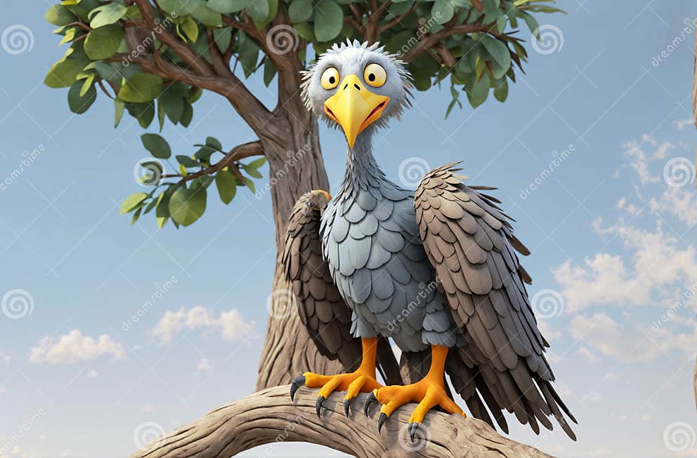 A 3d Render of Cartoon Character Vulture or Bald Eagle Stock ...