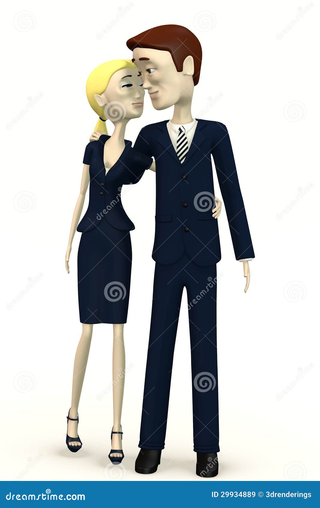 Cartoon Characters-happy Couple Stock Illustration - Illustration of ...