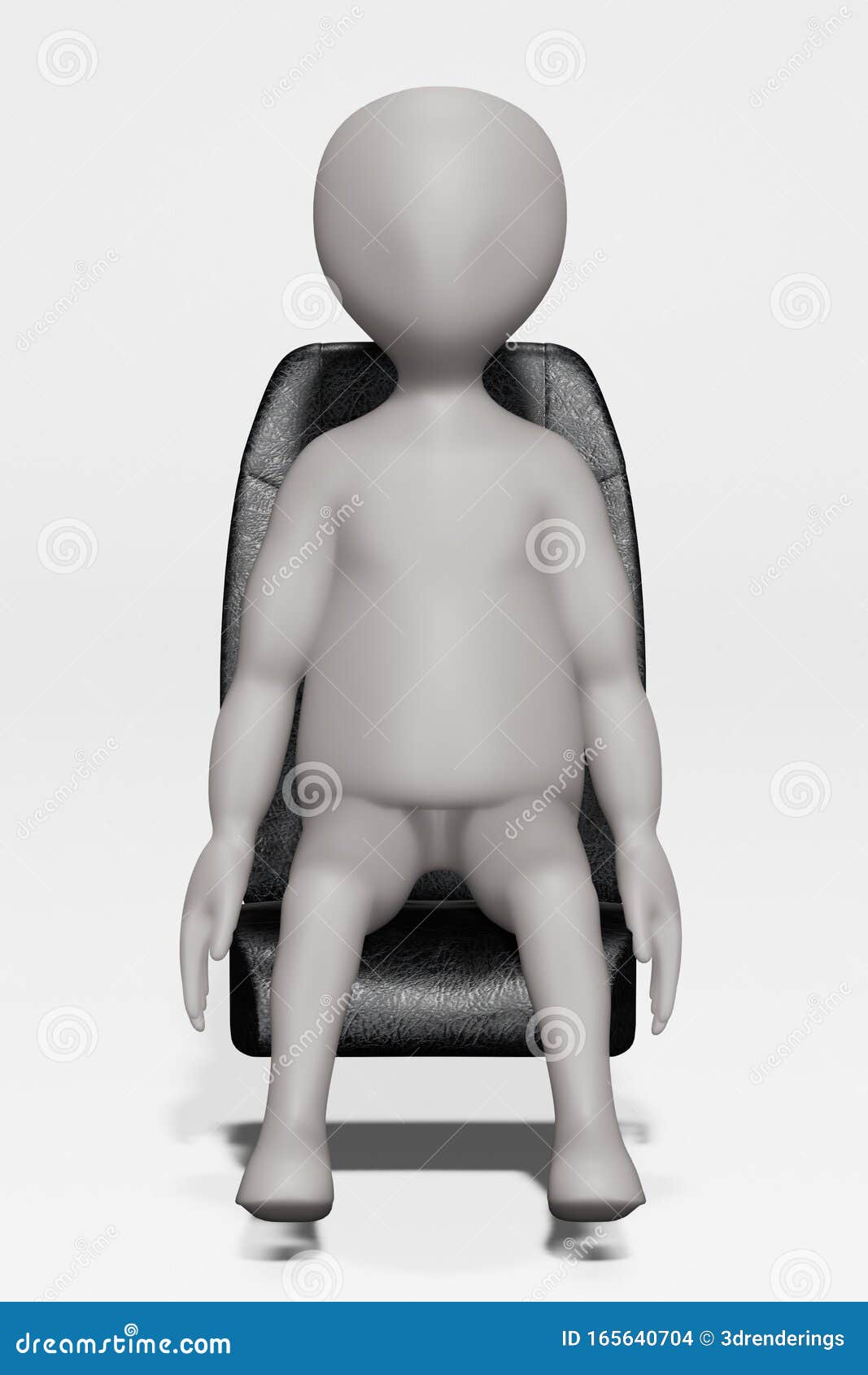 Render of Cartoon Charcter on Car Seat Stock Illustration ...