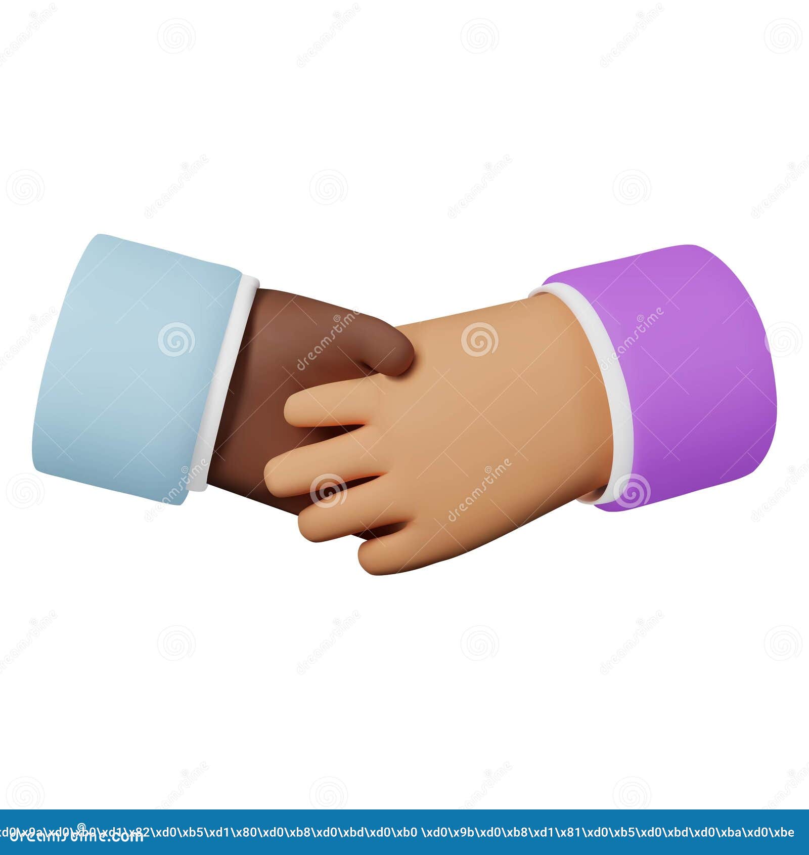 3d Render Cartoon of a Dark-skinned Hand Shaking a Light-skinned Hand ...