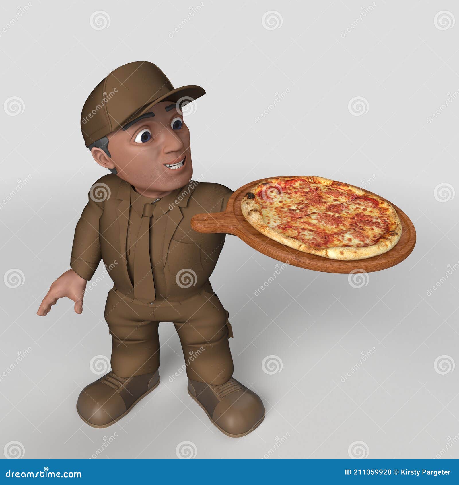 3D Cartoon Delivery Driver stock illustration. Illustration of fast ...