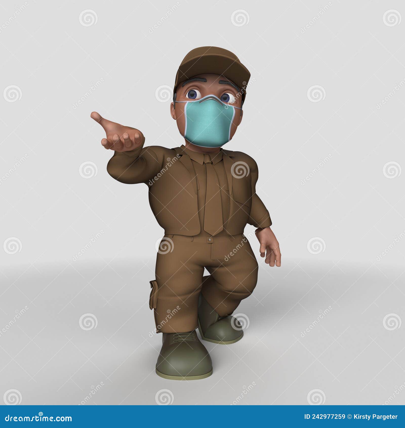 3D Cartoon Delivery Driver stock illustration. Illustration of icon ...
