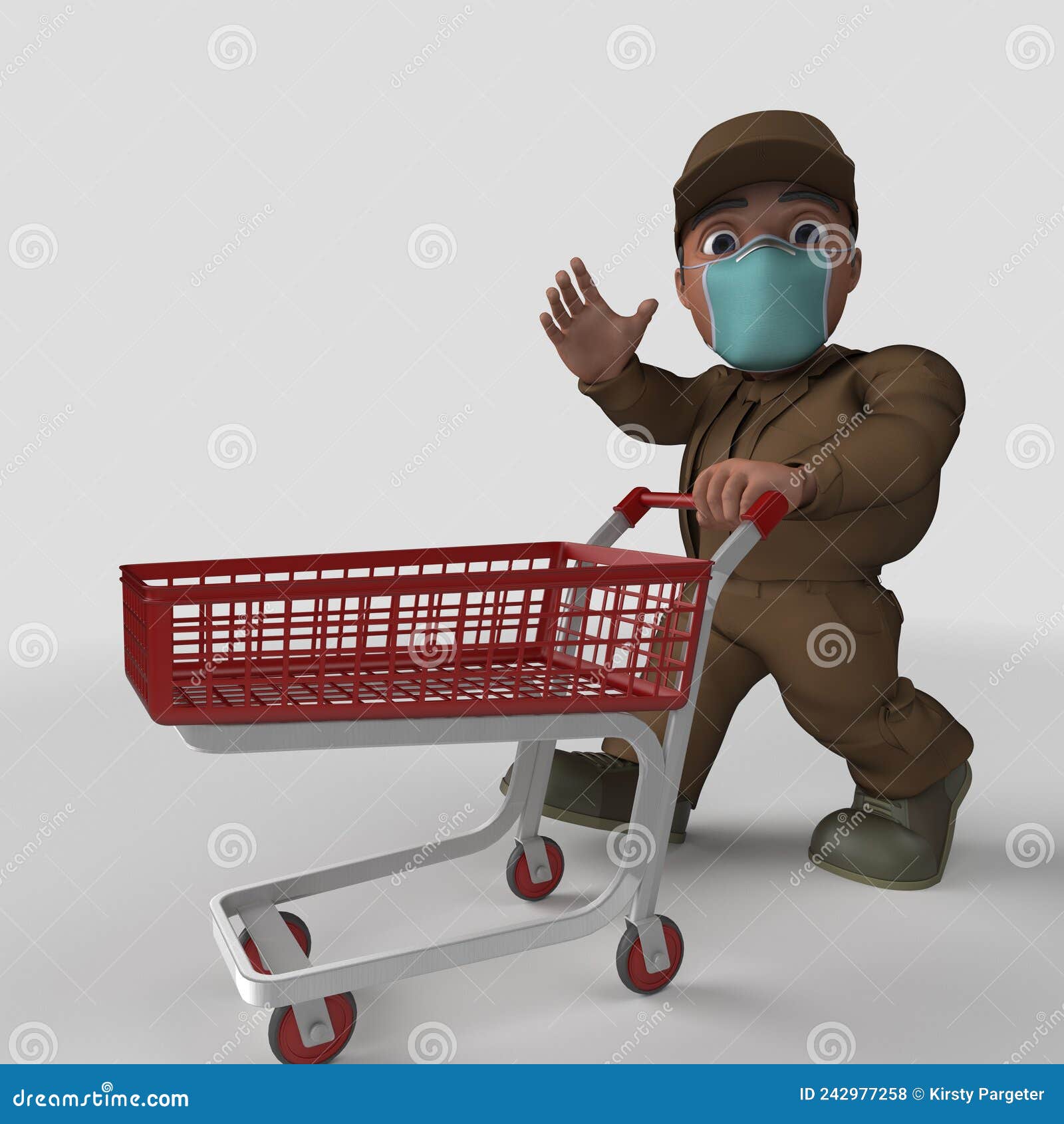 3D Cartoon Delivery Driver stock illustration. Illustration of parcel ...