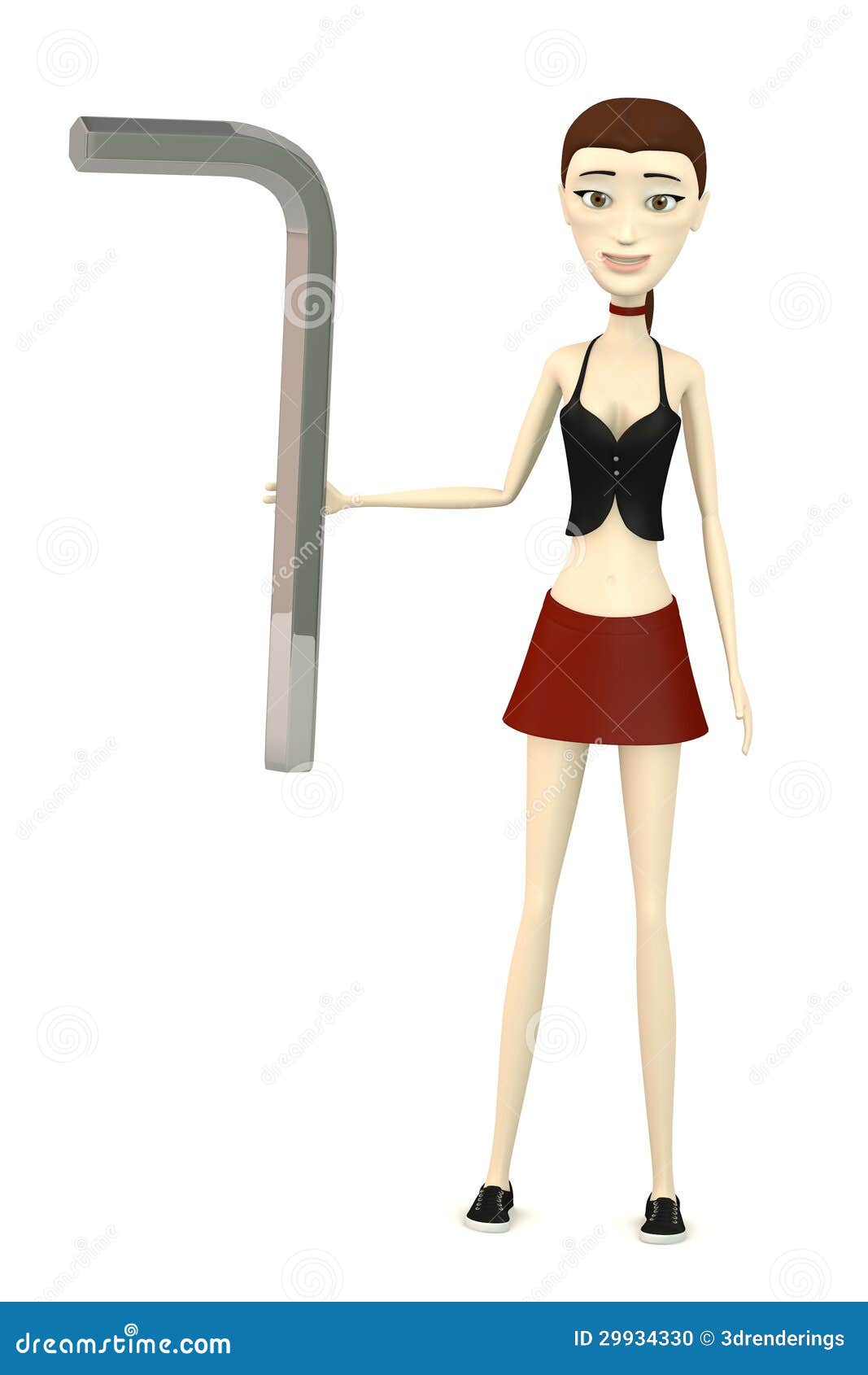 Cartoon Girl with Allen Key Stock Illustration - Illustration of dummy ...