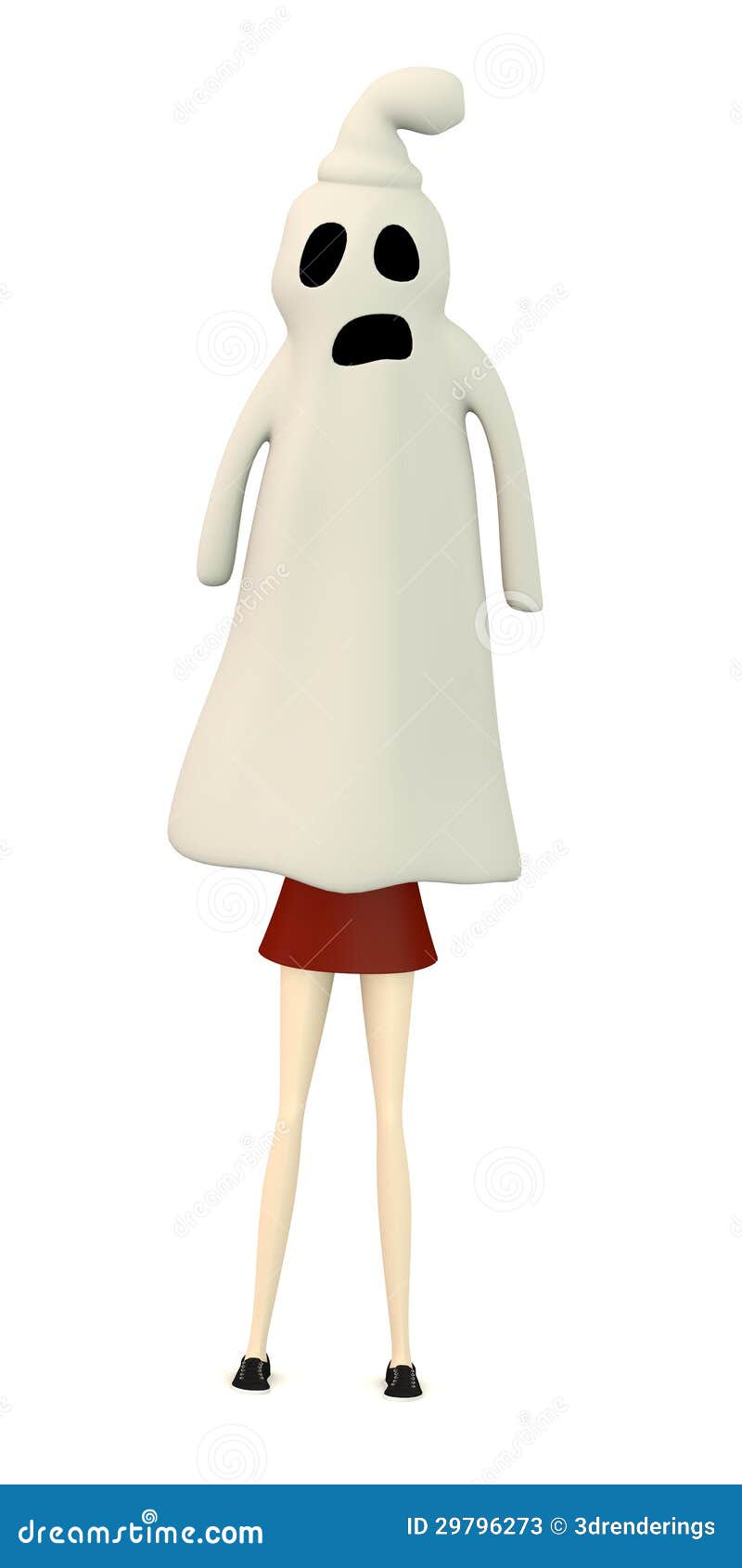 Cartoon girl as a ghost stock illustration. Illustration of human ...