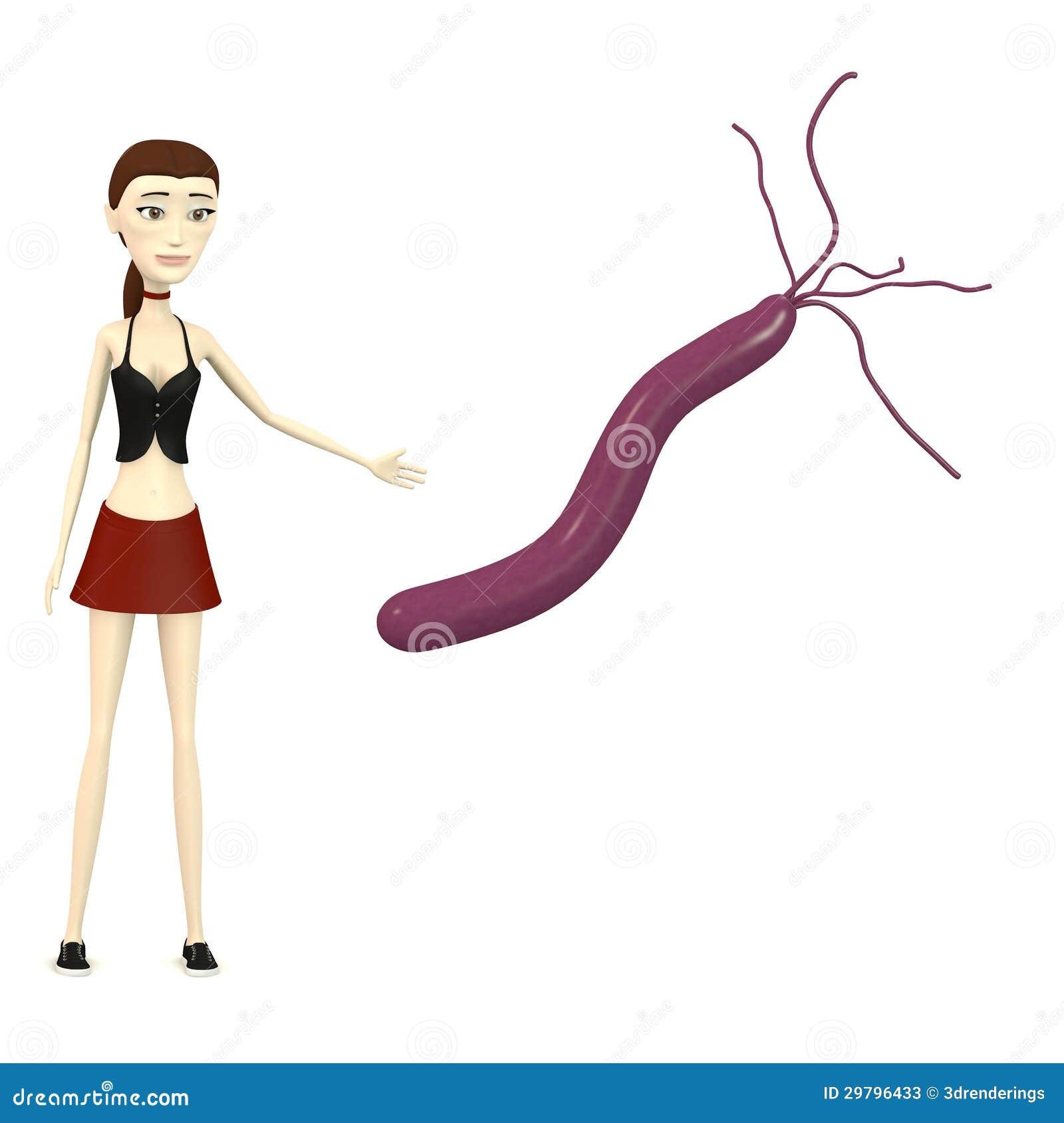3d Render Of Helicobacter Pylori Stock Photography | CartoonDealer.com ...