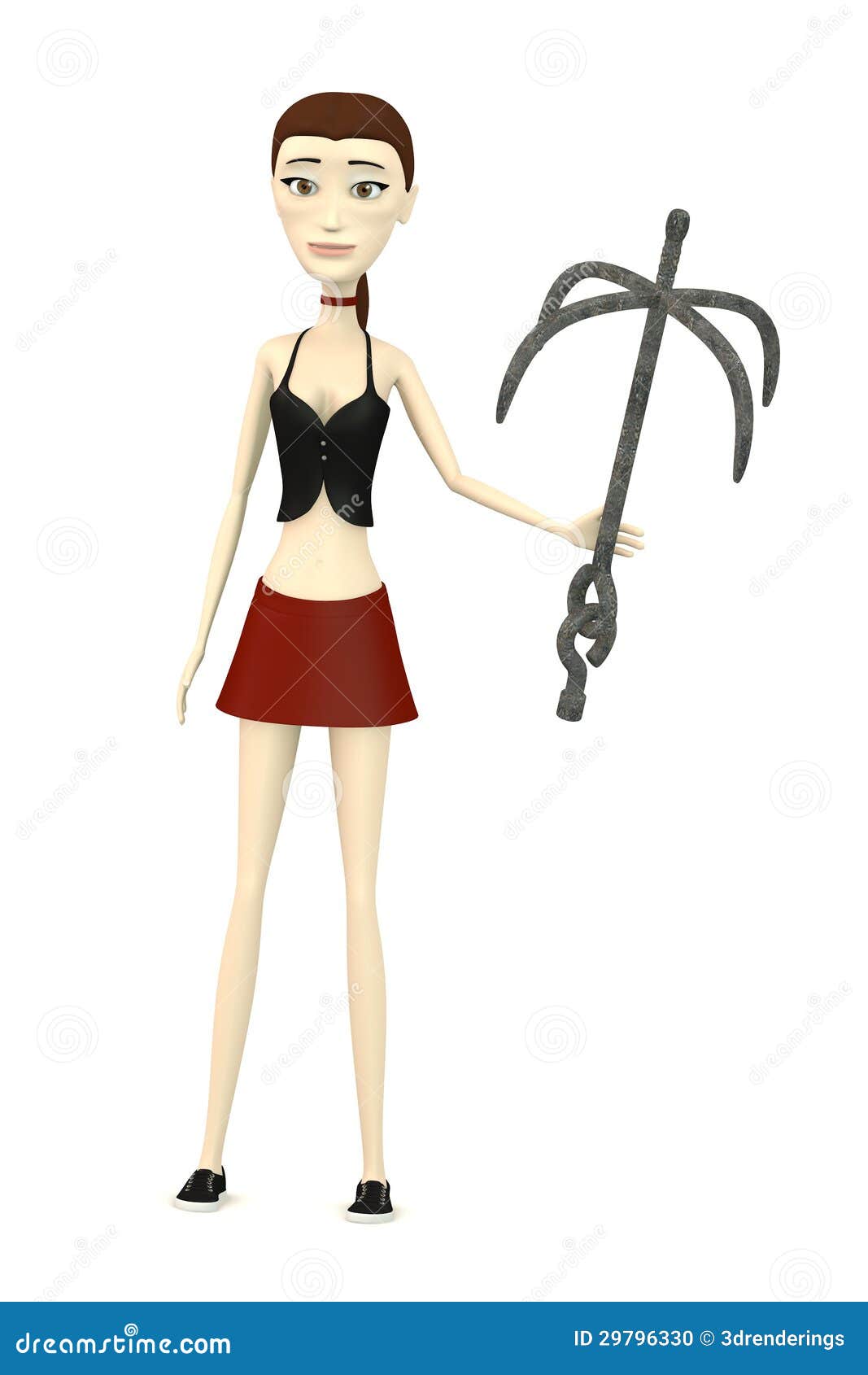 Cartoon girl with hook stock illustration. Illustration of hook - 29796330