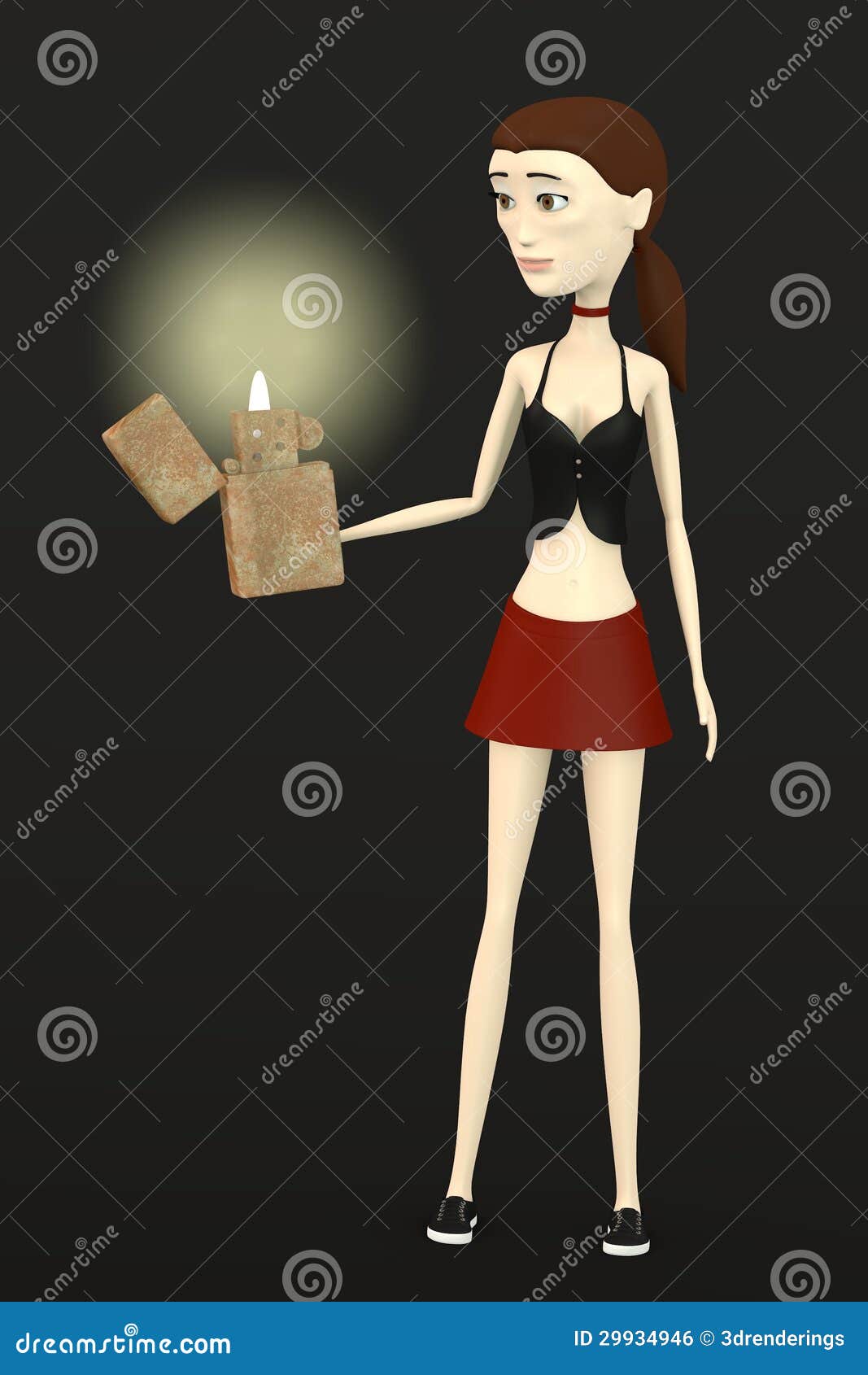 Cartoon Girl With Lighter Royalty-Free Stock Image | CartoonDealer.com ...